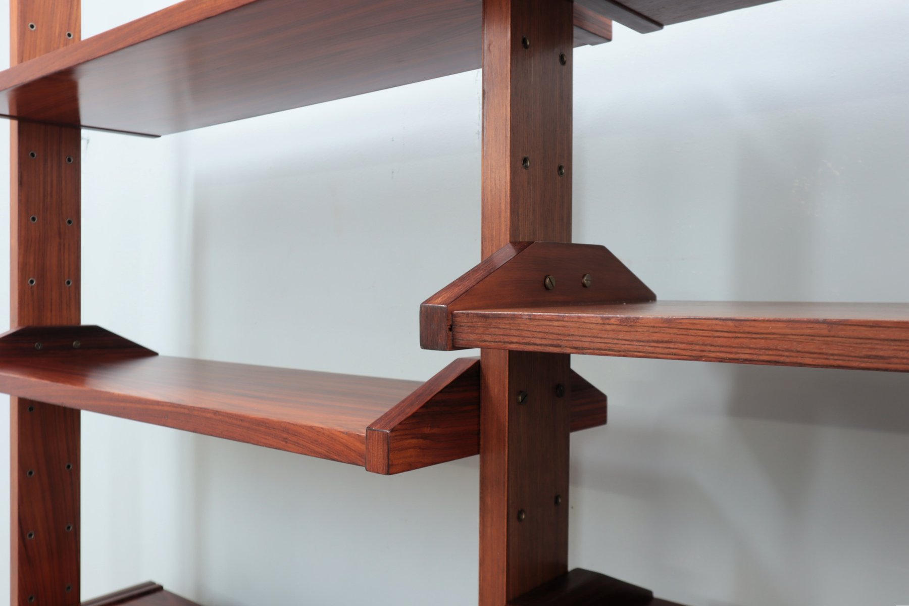 Mid-Century Teak Bookcase with Folding Desk, 1950s for sale at Pamono