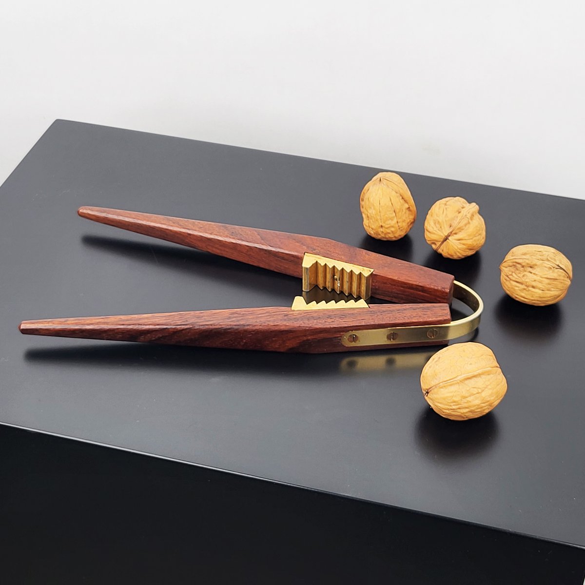 Mid-Century Danish Teak & Brass Nutcracker by Poul Knudsen, 1950s for ...