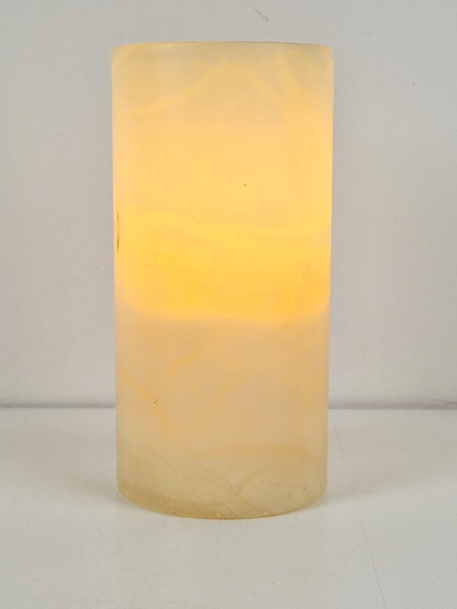 Vintage Alabaster Stone Tube Table Lamp, Spain, 1970 for sale at Pamono