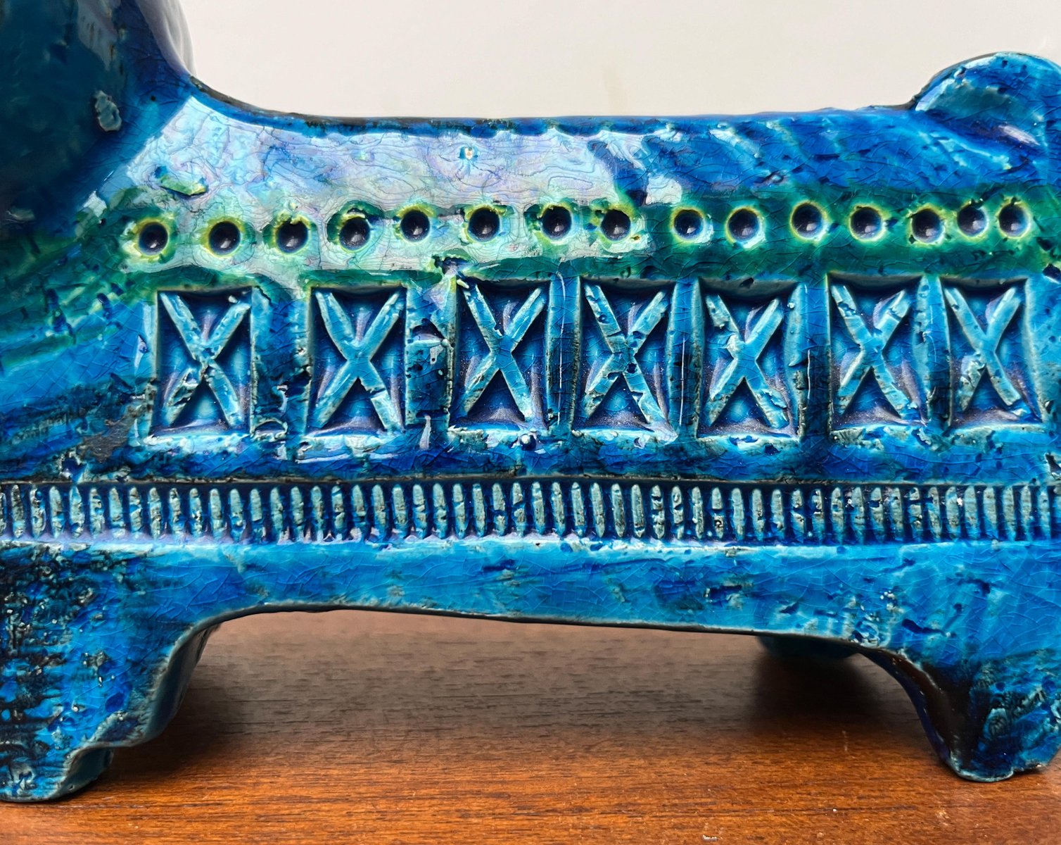 Mid-Century Italian Rimini Blu Pottery Ram Figurine attributed to Aldo ...
