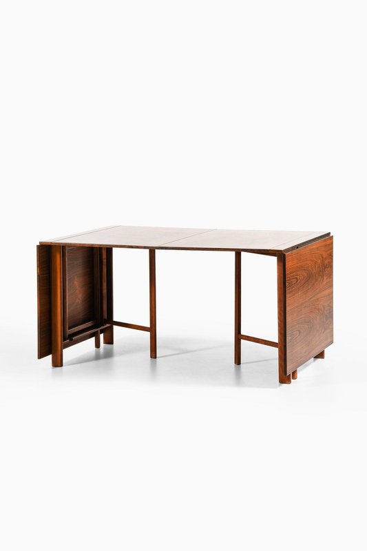 Maria Flap Dining Table in Rosewood, Beech and Brass attributed to ...