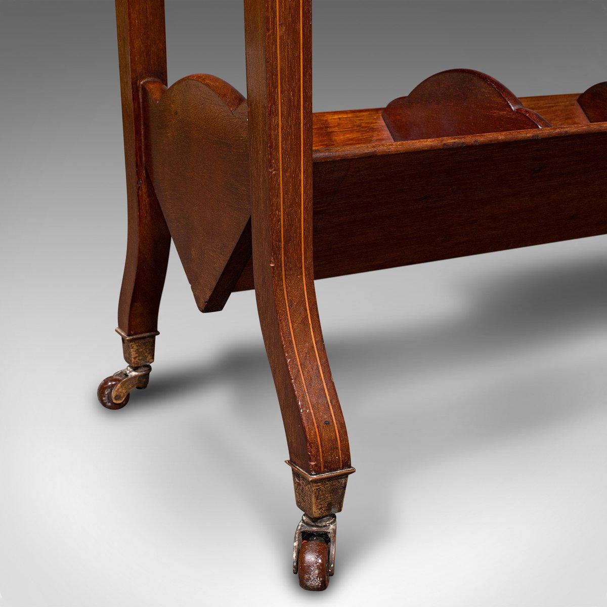 Edwardian English Walnut Book Trough Stand, 1890s for sale at Pamono