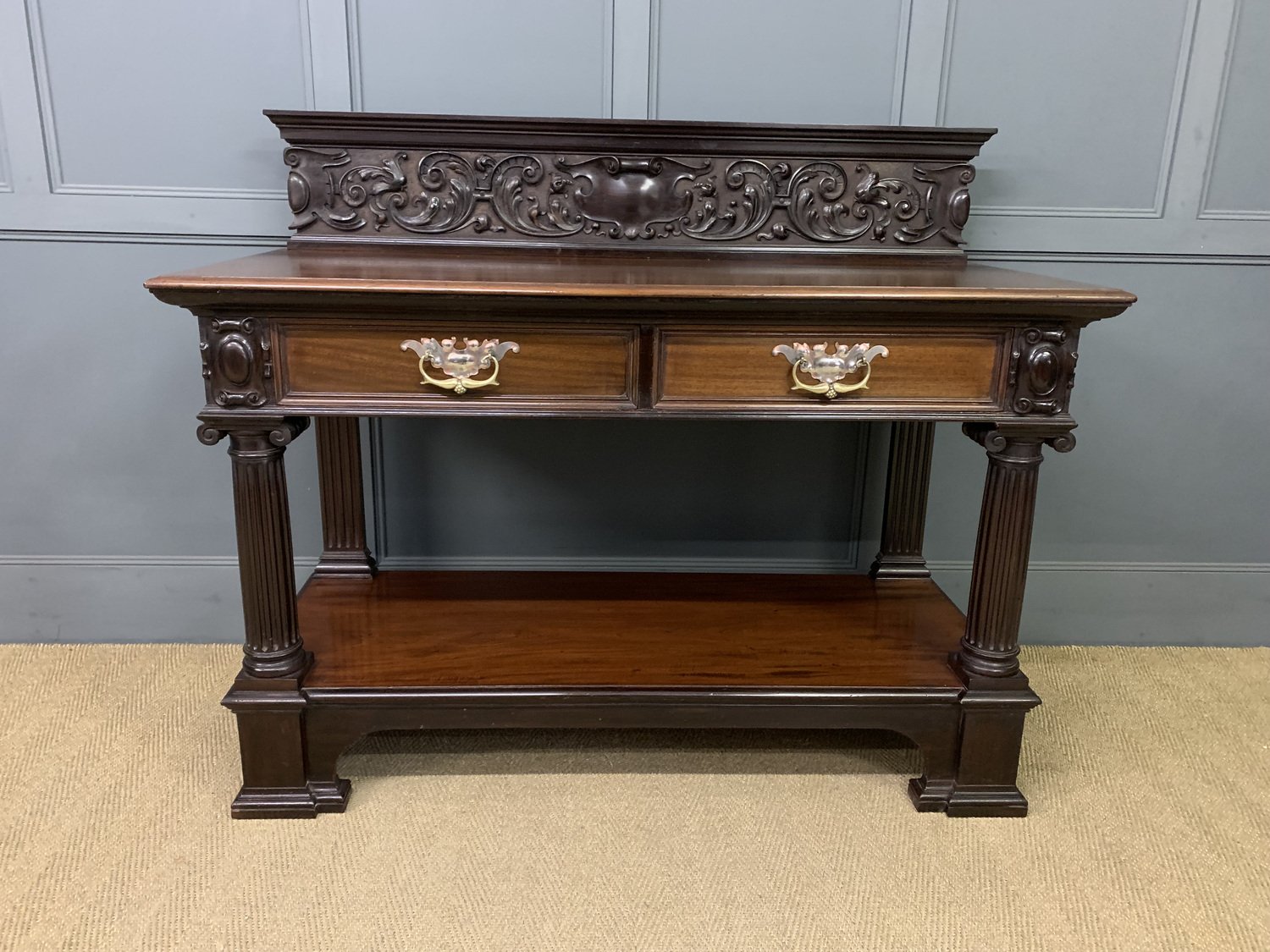 Victorian Carved Mahogany Buffet, 1880s for sale at Pamono