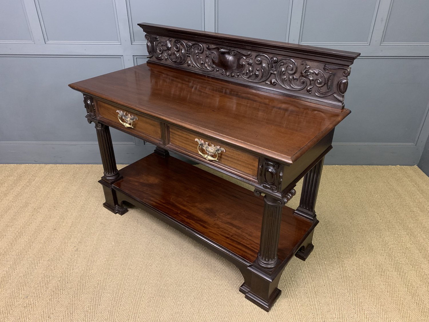 Victorian Carved Mahogany Buffet, 1880s for sale at Pamono