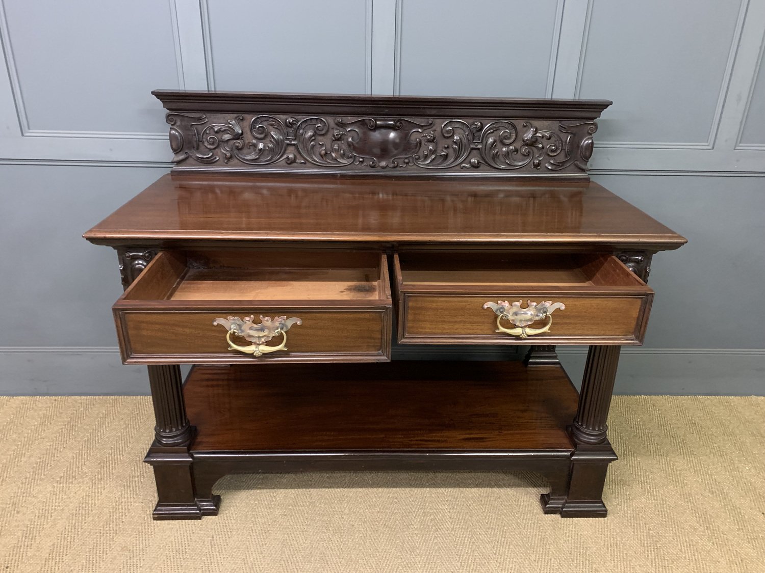 Victorian Carved Mahogany Buffet, 1880s for sale at Pamono