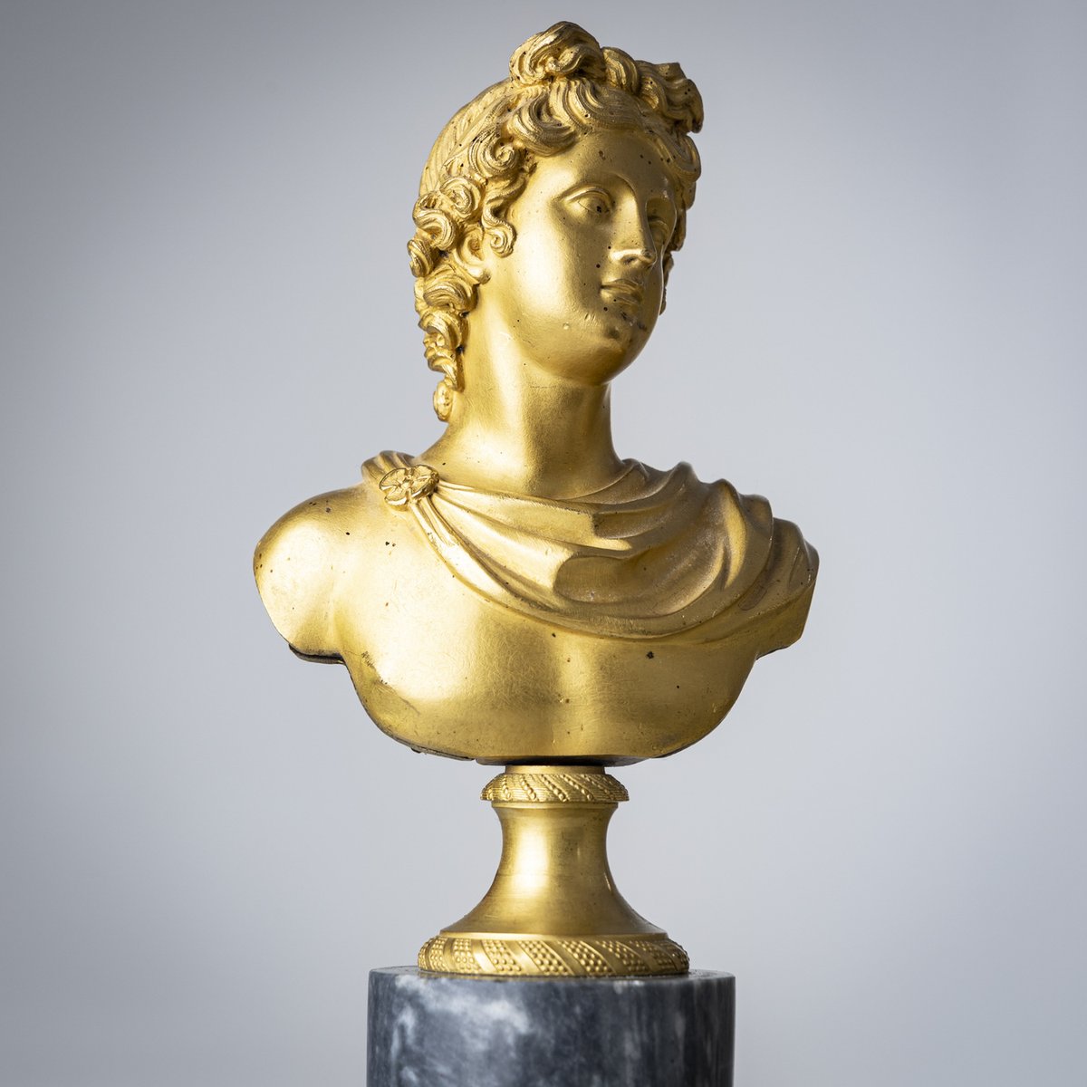 Grand Tour Bust of Apollo Belvedere, 19th Century, Bronze on Marble ...