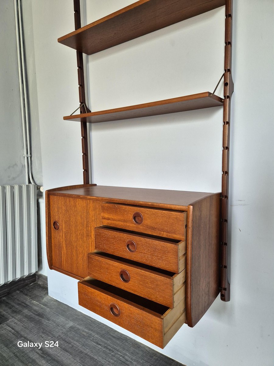 Ergo Wall Unit in Teak by Blindheim Møbelfabrikk, 1960s for sale at Pamono