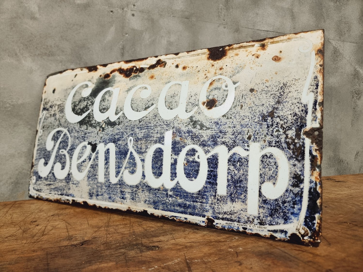 Antique Enamel Advertising Sign, 1900s for sale at Pamono