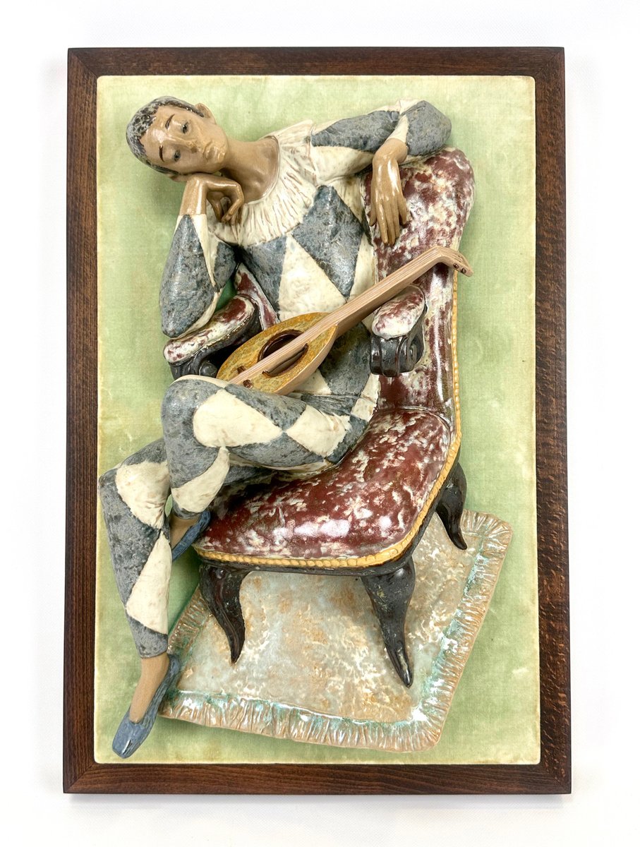 Ceramic Mounted Harlequin by Fulgencio García for Lladró, 1970s for ...