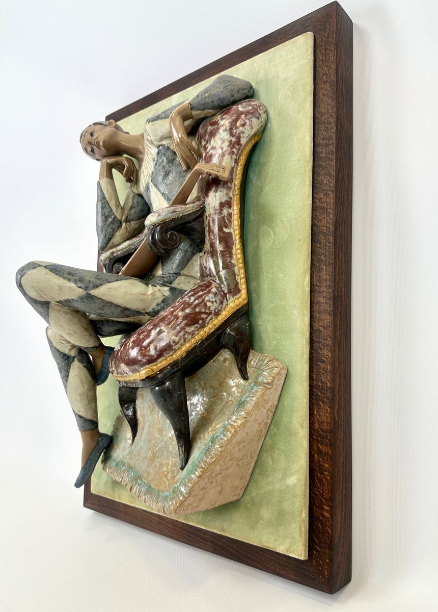 Ceramic Mounted Harlequin by Fulgencio García for Lladró, 1970s for ...