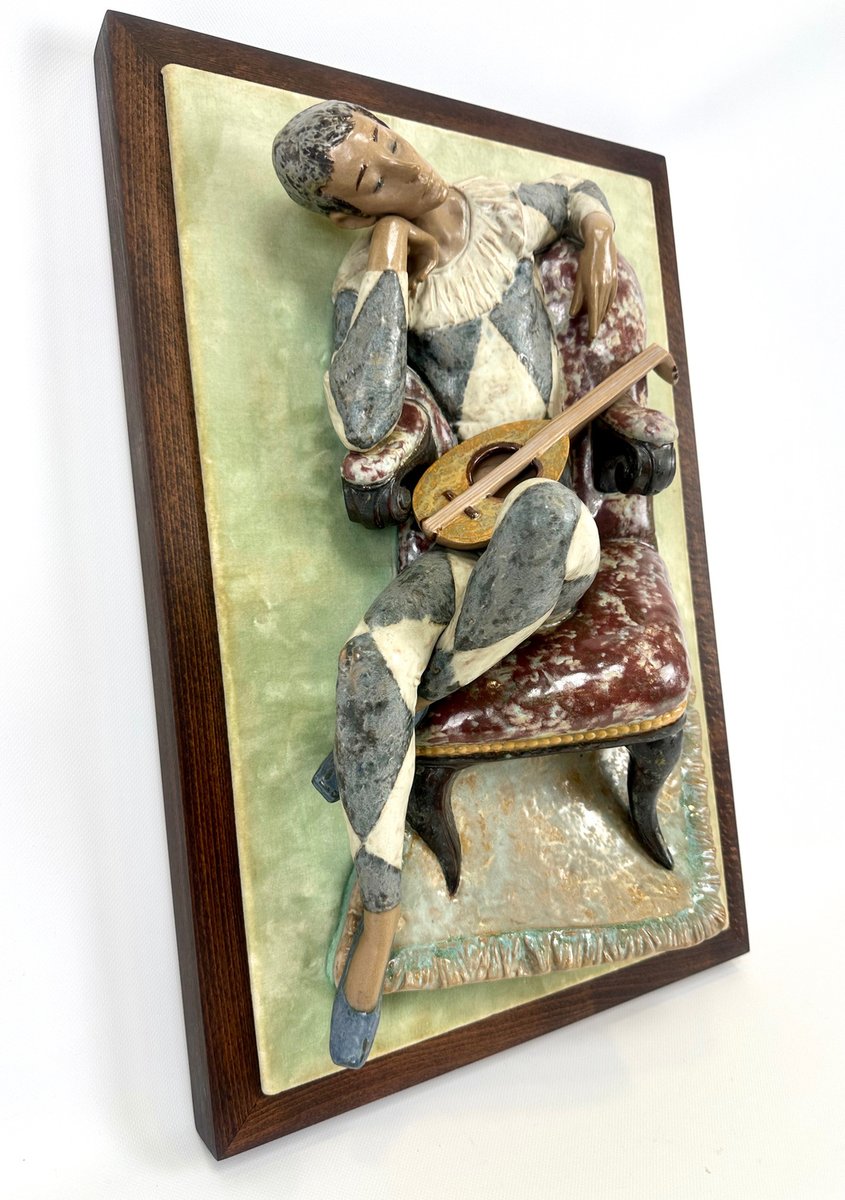 Ceramic Mounted Harlequin by Fulgencio García for Lladró, 1970s for ...