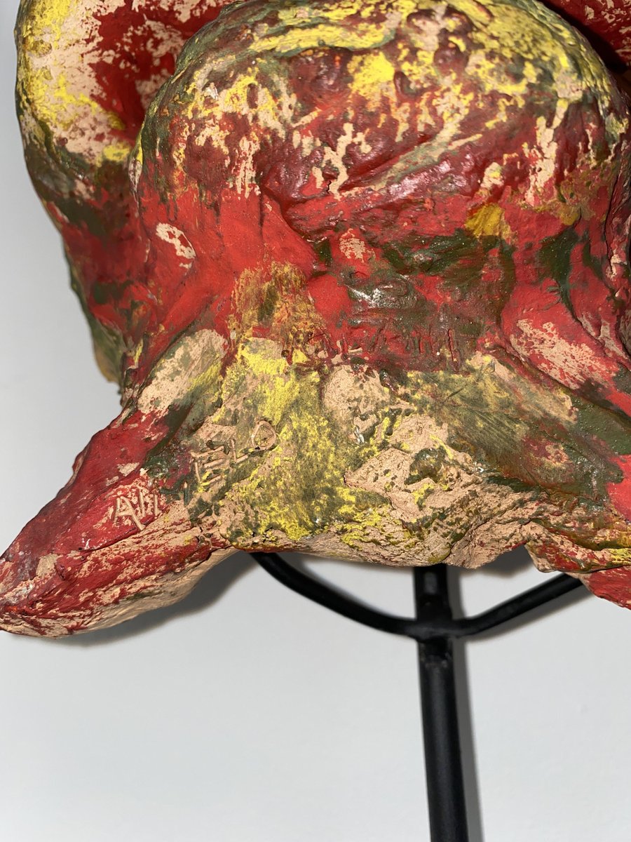 Angelo Méani (1906-1977), Art Brut Sculptures, 46cm, Painted Terracotta ...