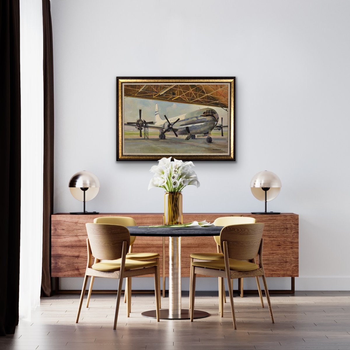 David Shepherd, Boac Boeing 377 Stratocruiser, 1953, Oil on Canvas ...