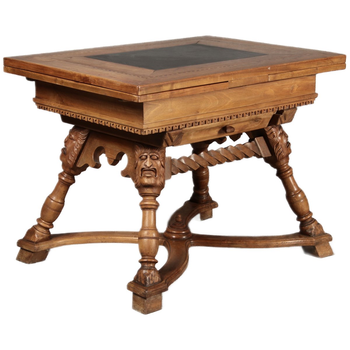 Small Antique Baroque Walnut Dining Table with Slate Top, 1850 for sale ...