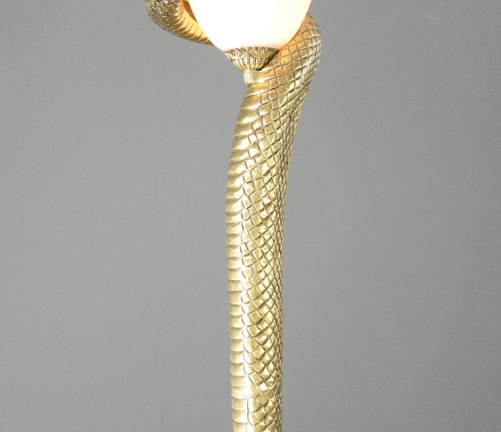 Cast Bronze Snake Floor Lamp by Edgar Brandt, 1920s for sale at Pamono