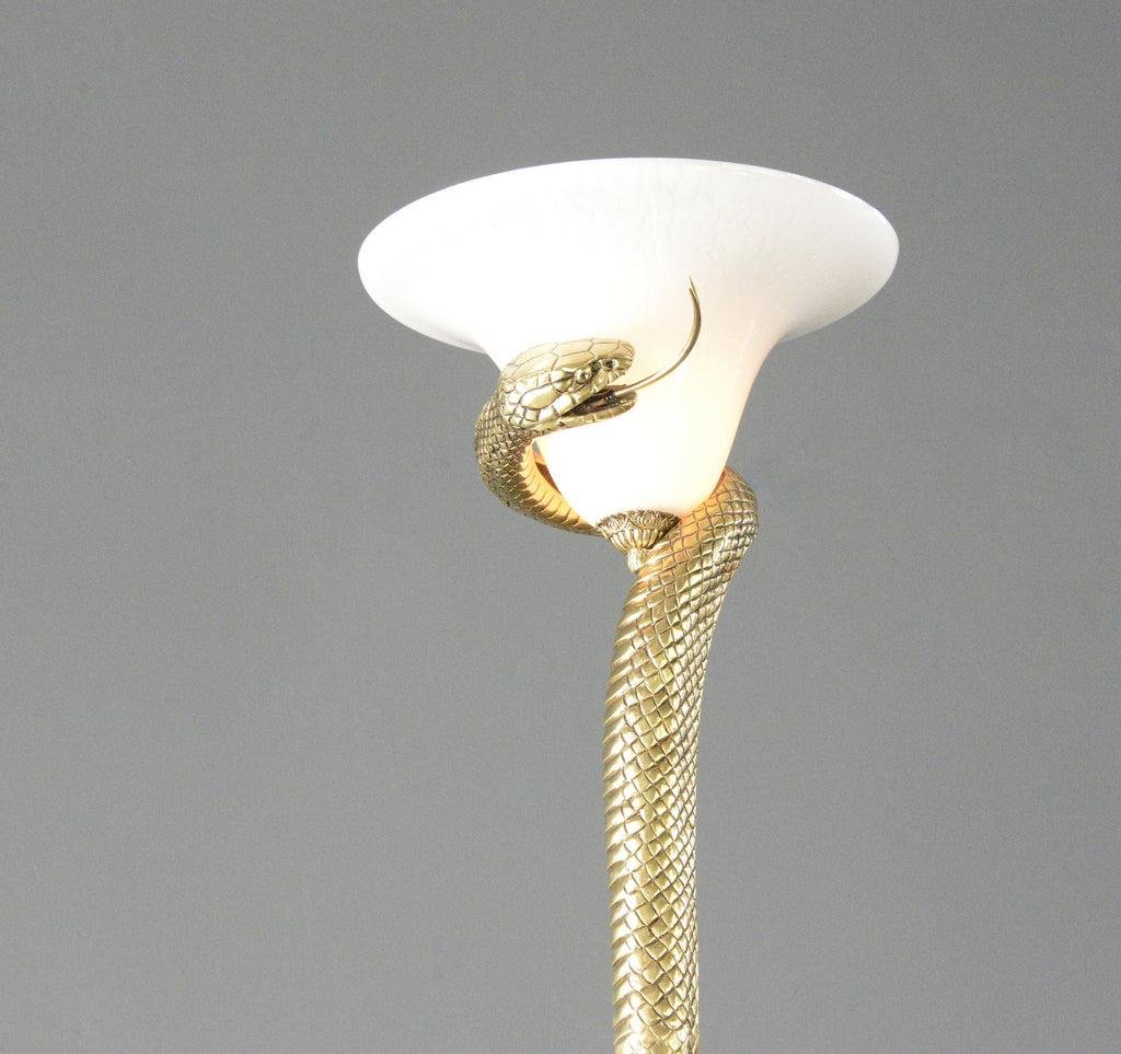 Cast Bronze Snake Floor Lamp by Edgar Brandt, 1920s for sale at Pamono