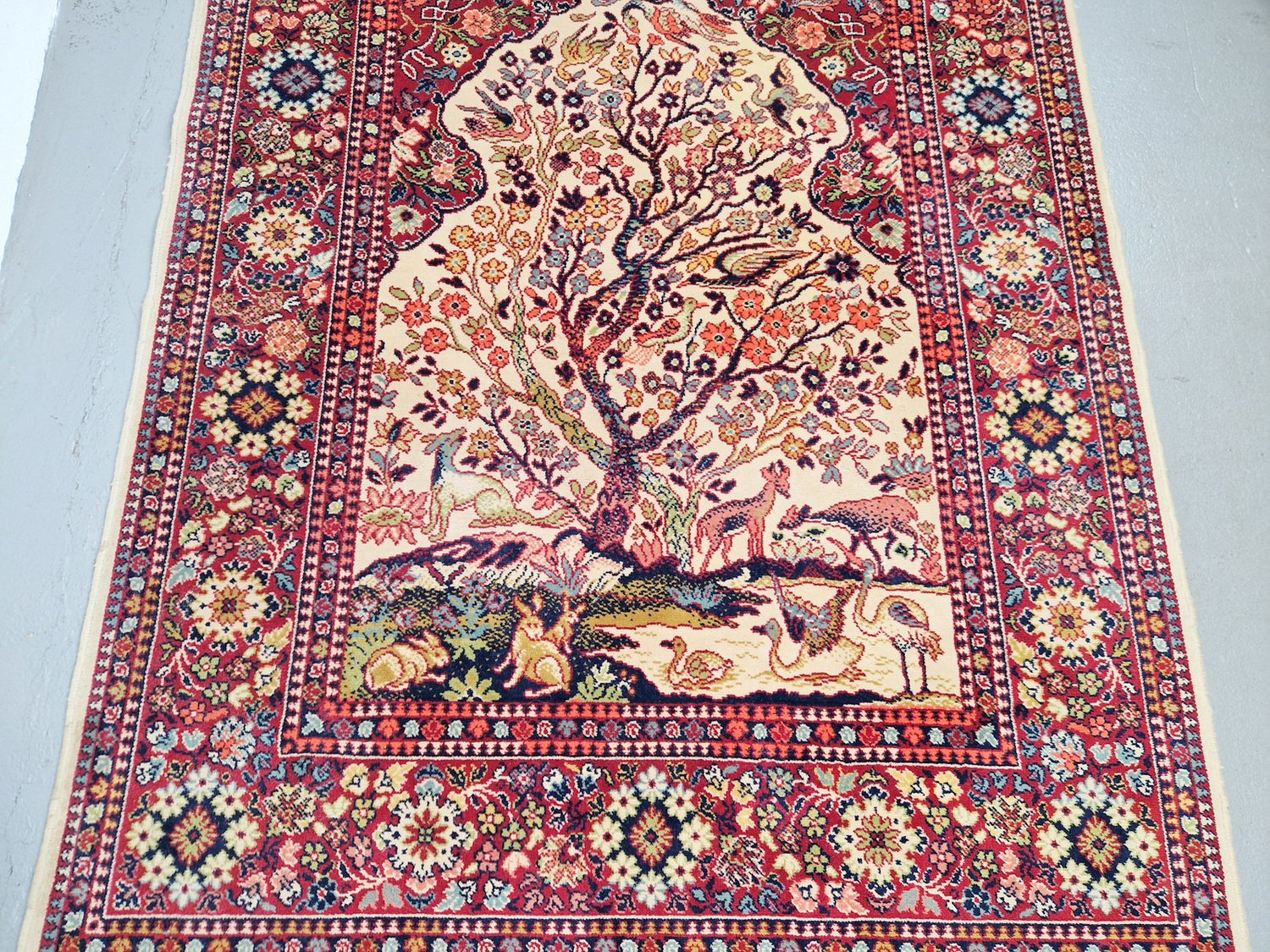 Middle Eastern Silk Rug Tree of Life, 1960s for sale at Pamono