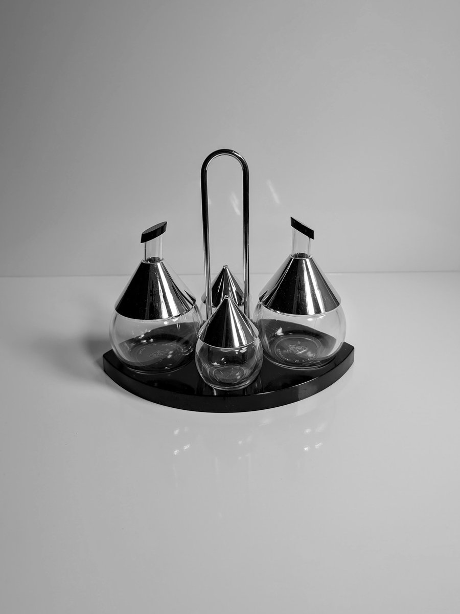 Vintage Condiment Set in Chrome, 1980, Set of 4 for sale at Pamono