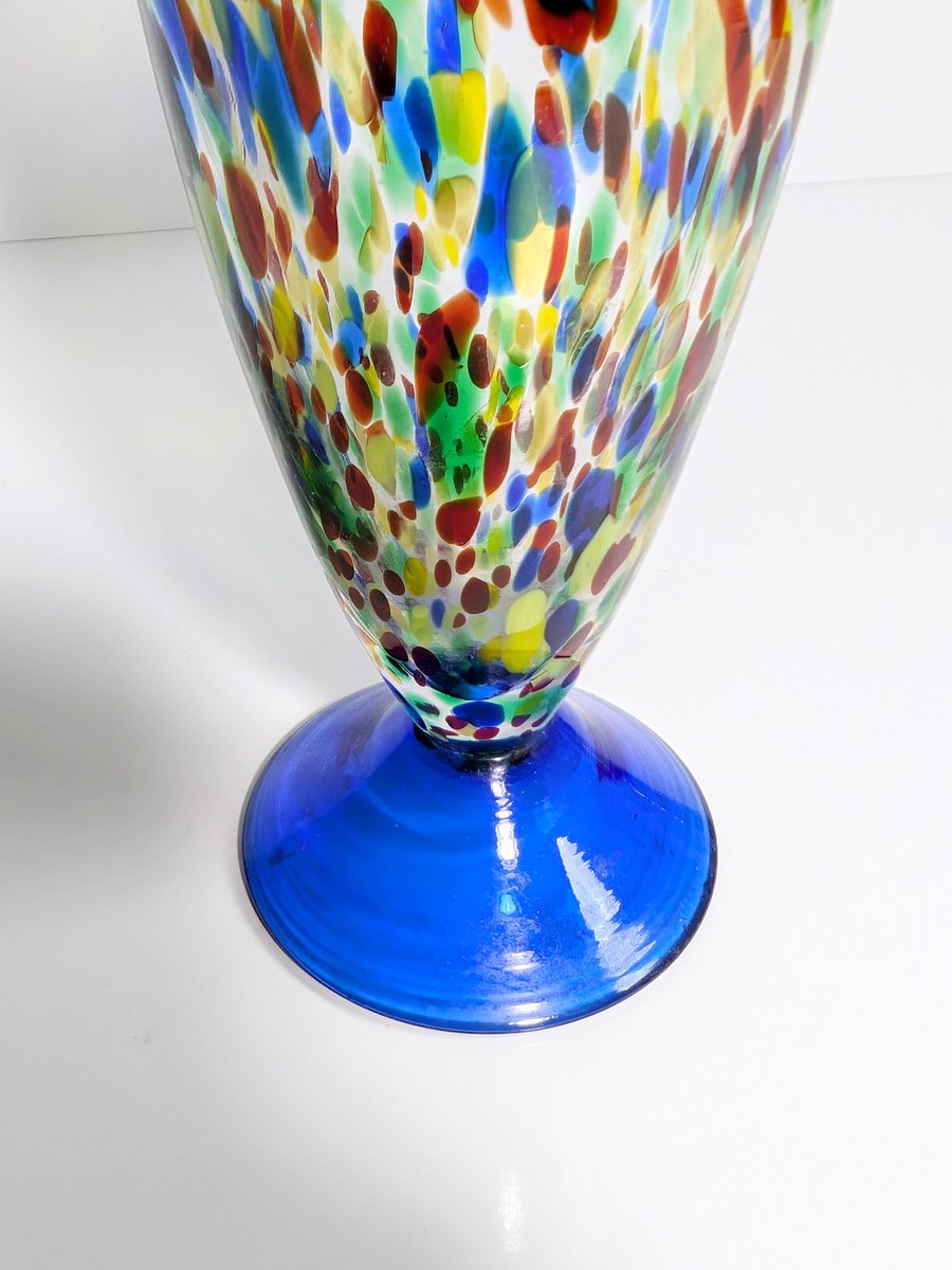 Murano Confetti Splash Glass Sprinkle Vase, 1980s for sale at Pamono