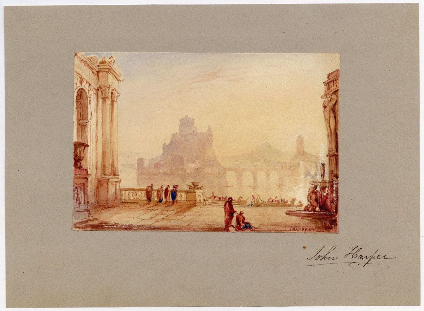 John Harper, Italianate Architectural Capriccio, Early 1800s, Ink ...