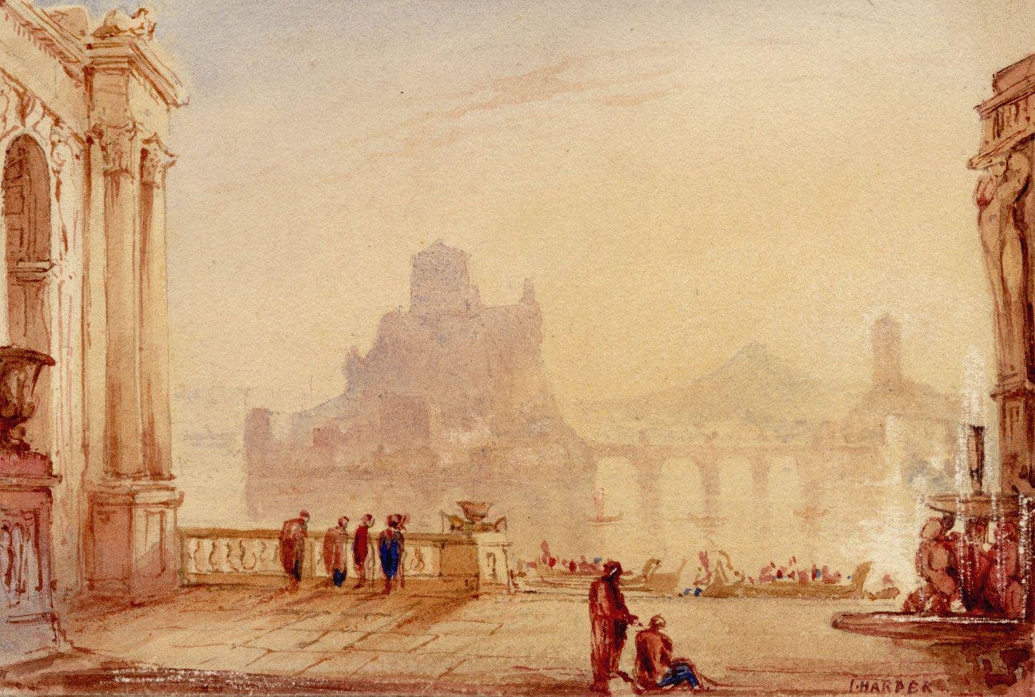 John Harper, Italianate Architectural Capriccio, Early 1800s, Ink ...