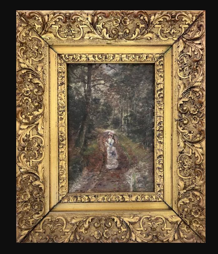 Johan Peter Wildenradt, Young Woman in the Forest, 1890s-1910s, Oil on ...