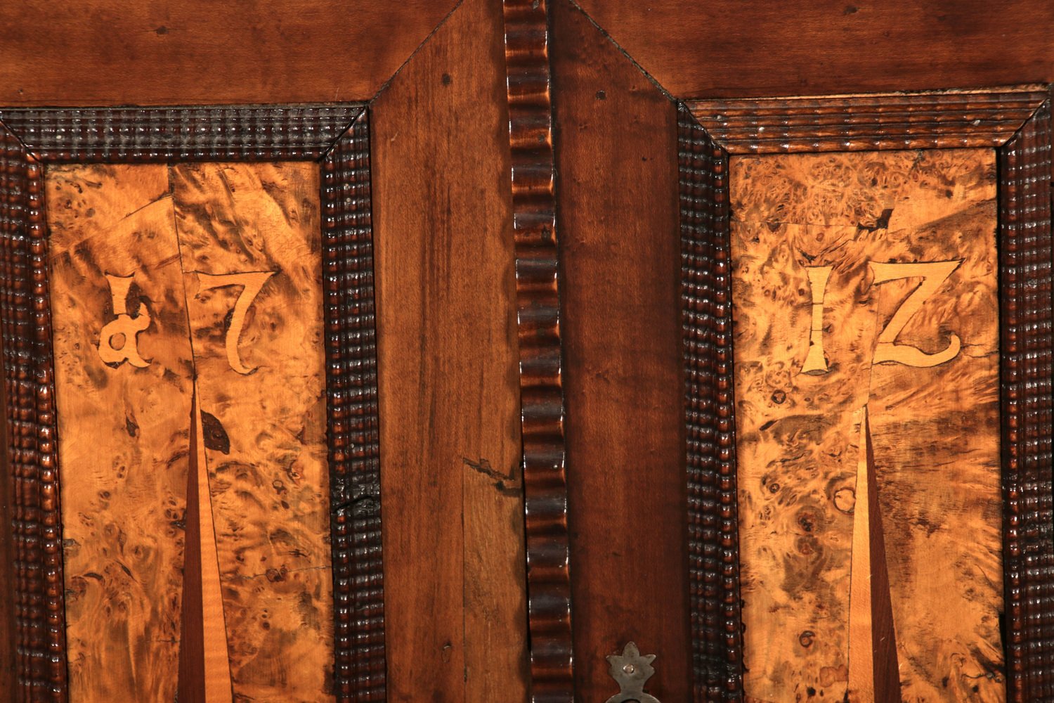 Small Renaissance Cabinet in Chiselled Iron & Walnut for sale at Pamono