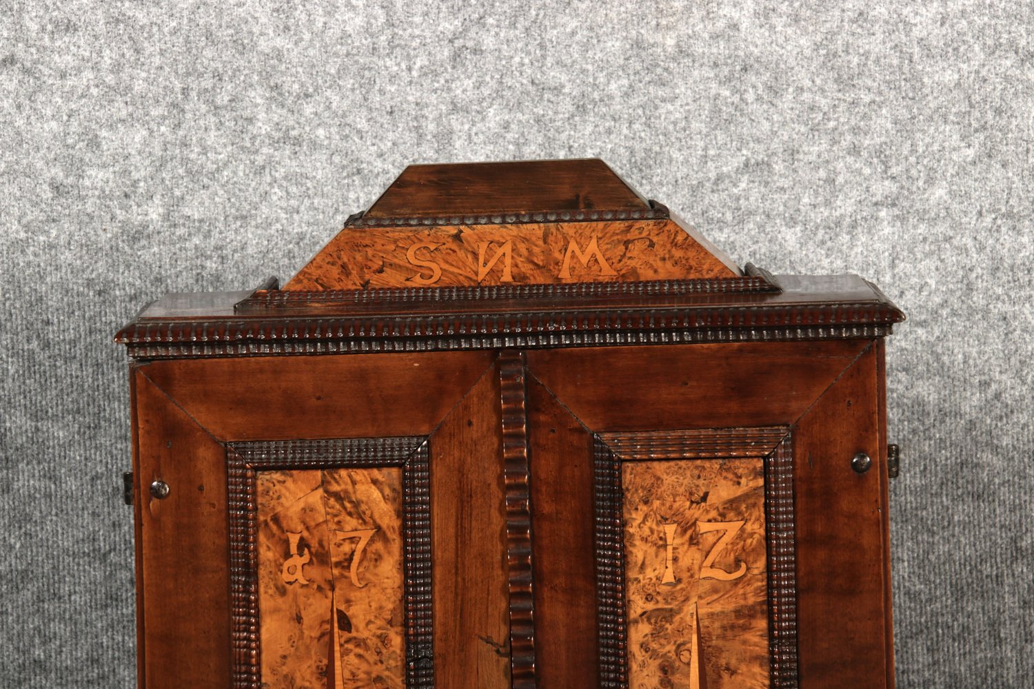 Small Renaissance Cabinet in Chiselled Iron & Walnut for sale at Pamono