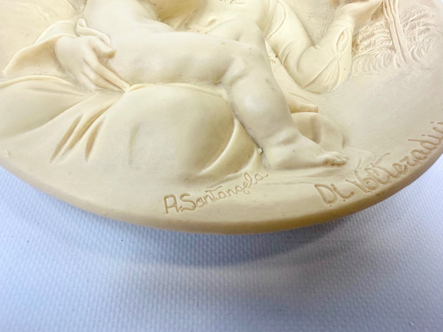 Italian Hand-Carved Alabaster Wall Plate Madonna Serena by A ...