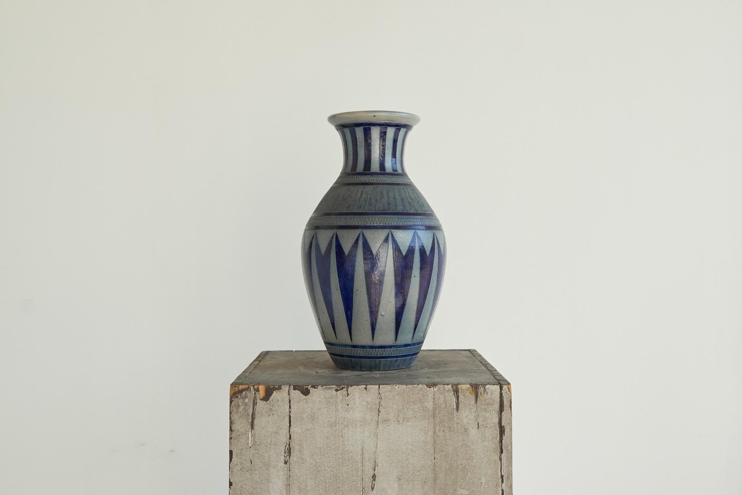 Large Stoneware Salt Glazed Vase by Jos Kalb for La Roche, Belgium ...