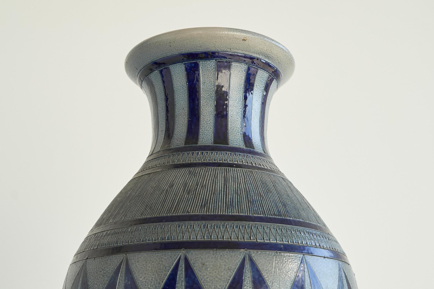 Large Stoneware Salt Glazed Vase by Jos Kalb for La Roche, Belgium ...