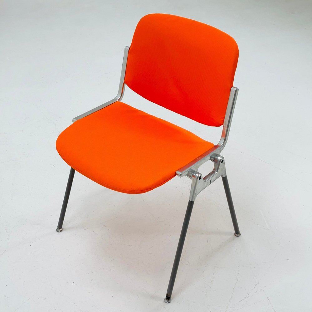 Mid-Century Stacking Orange Fabric Chair by Giancarlo Piretti for ...