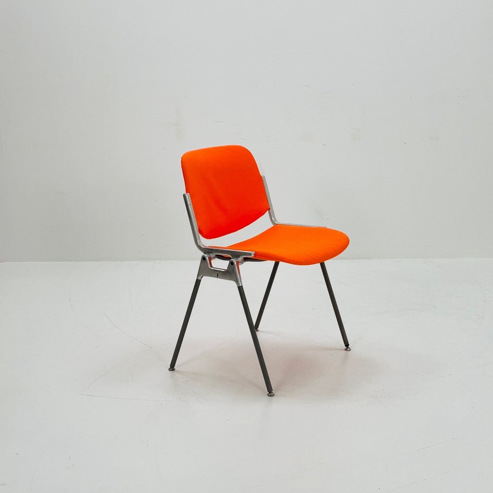 Mid-Century Stacking Orange Fabric Chair by Giancarlo Piretti for ...