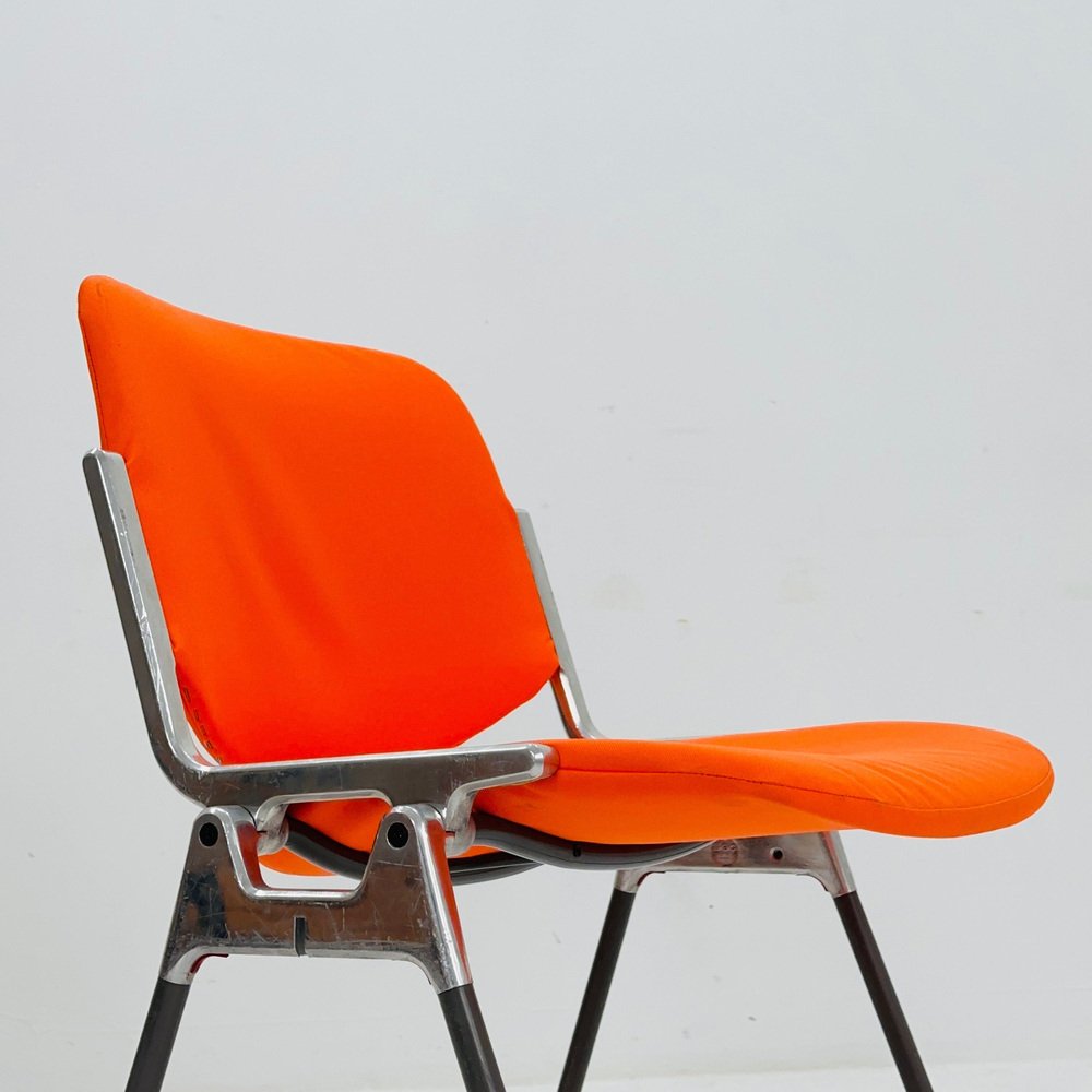Mid-Century Stacking Orange Fabric Chair by Giancarlo Piretti for ...