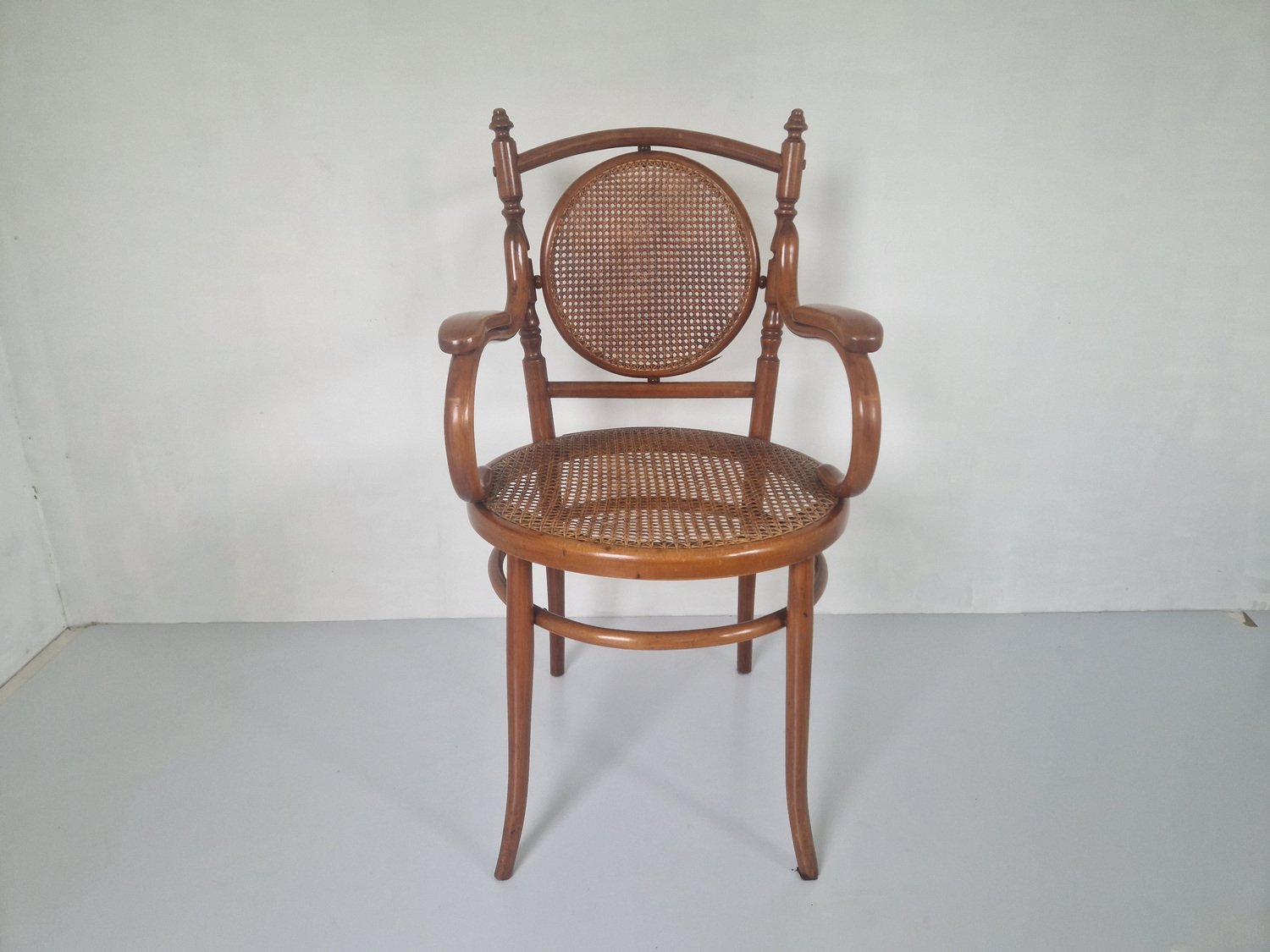 Antique Bentwood and Cane Chair by Josef Hoffman, 1890s for sale at Pamono
