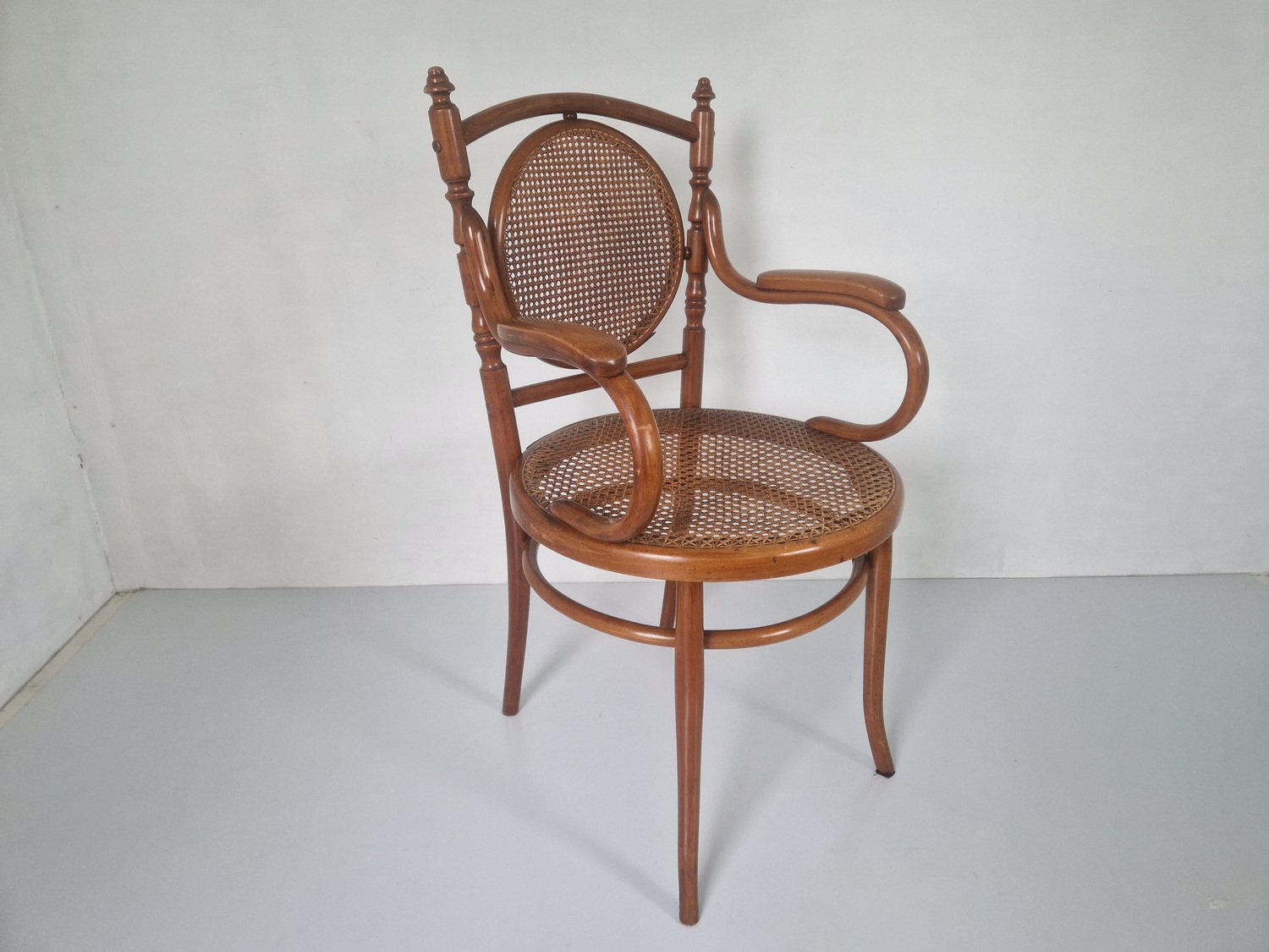 Antique Bentwood and Cane Chair by Josef Hoffman, 1890s for sale at Pamono