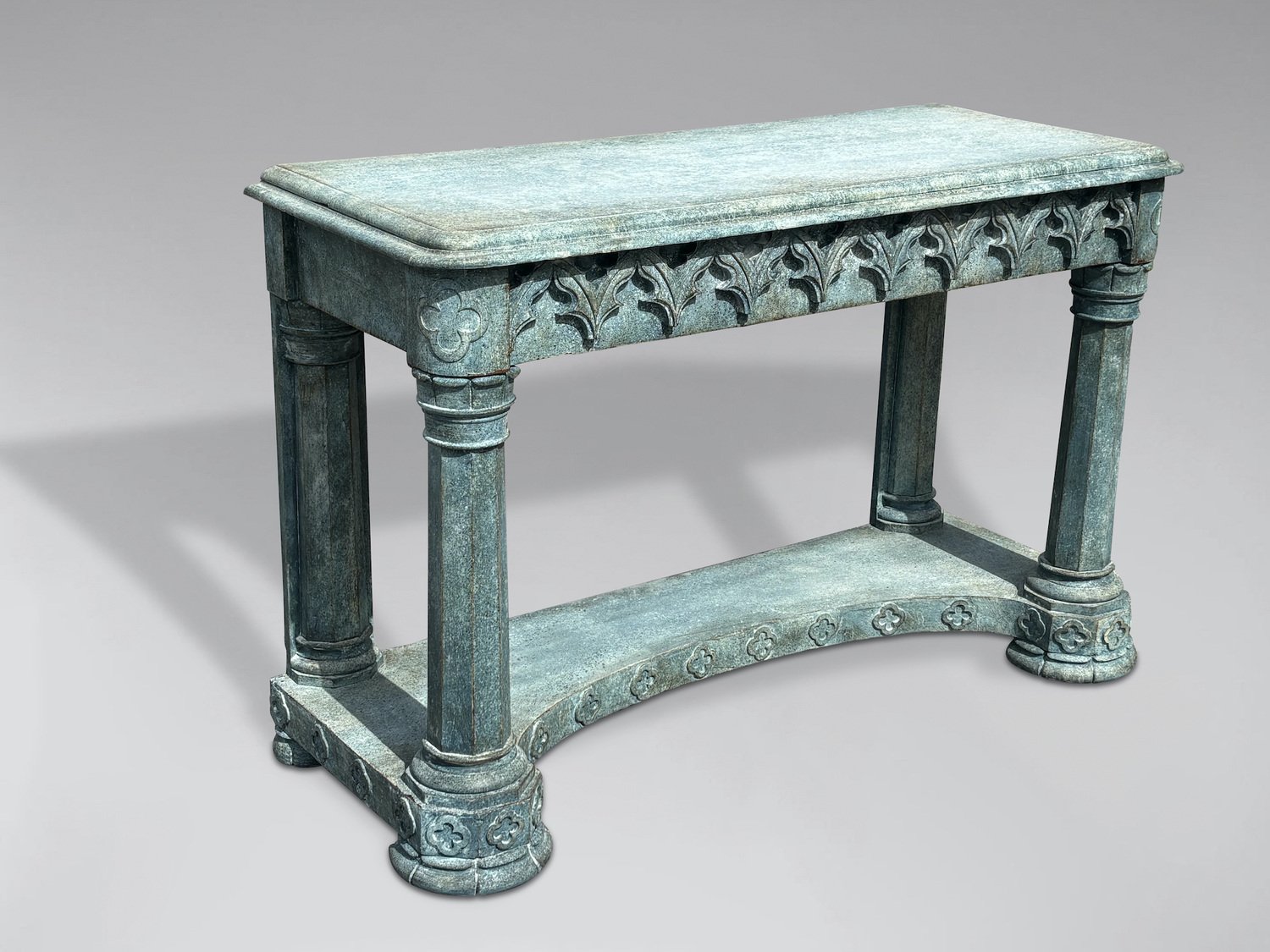 Antique Painted Gothic Console Table, 1880 for sale at Pamono