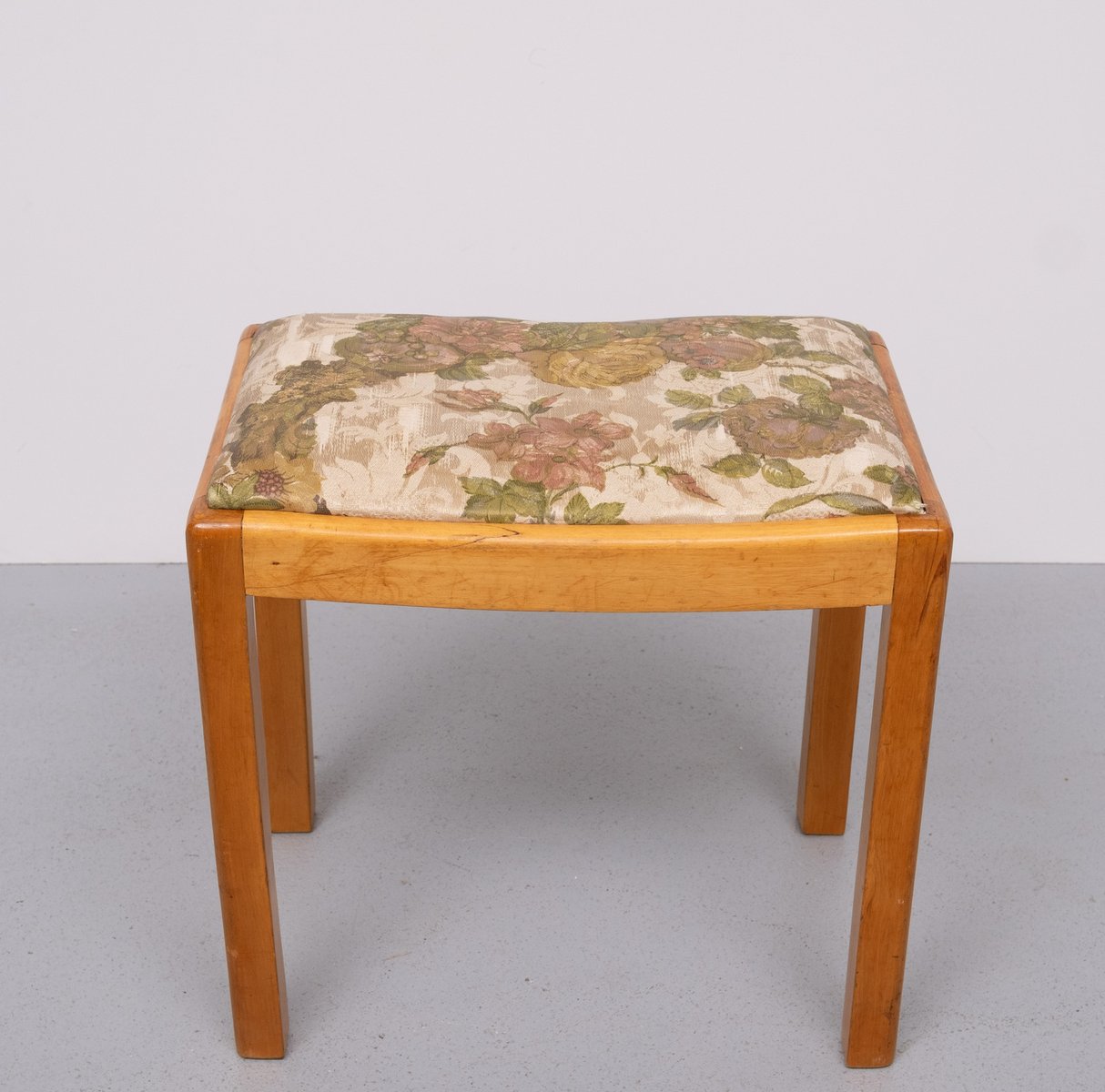 Beech Wood Foot Stool, Dutch, 1950s for sale at Pamono