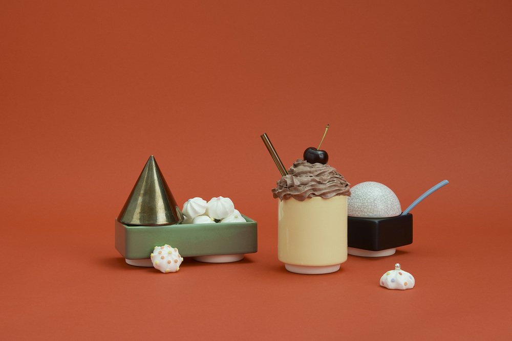 KNSTRKT Stackable Tableware by Studio Berg, Set of 5 for sale at Pamono