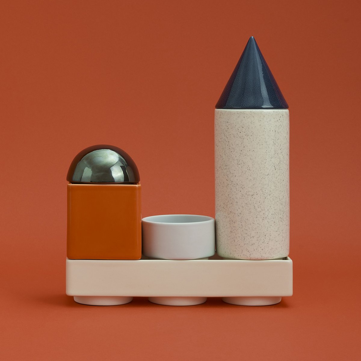KNSTRKT Stackable Tableware by Studio Berg, Set of 6 for sale at Pamono