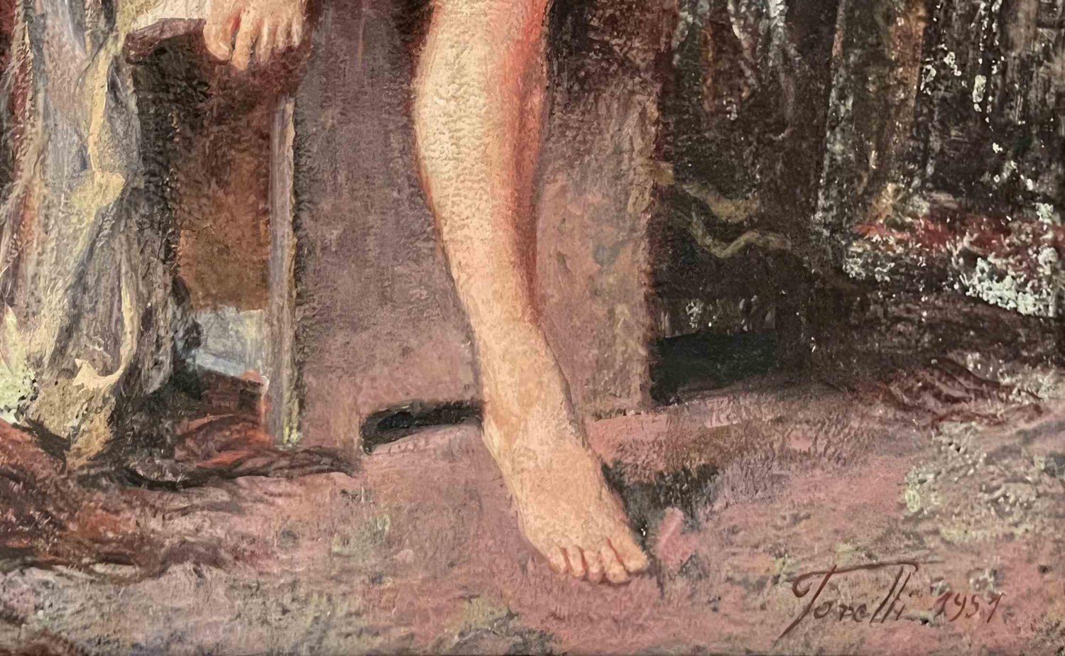 Giuseppe Torelli, Seated Nude, Oil Painting, 1950s for sale at Pamono