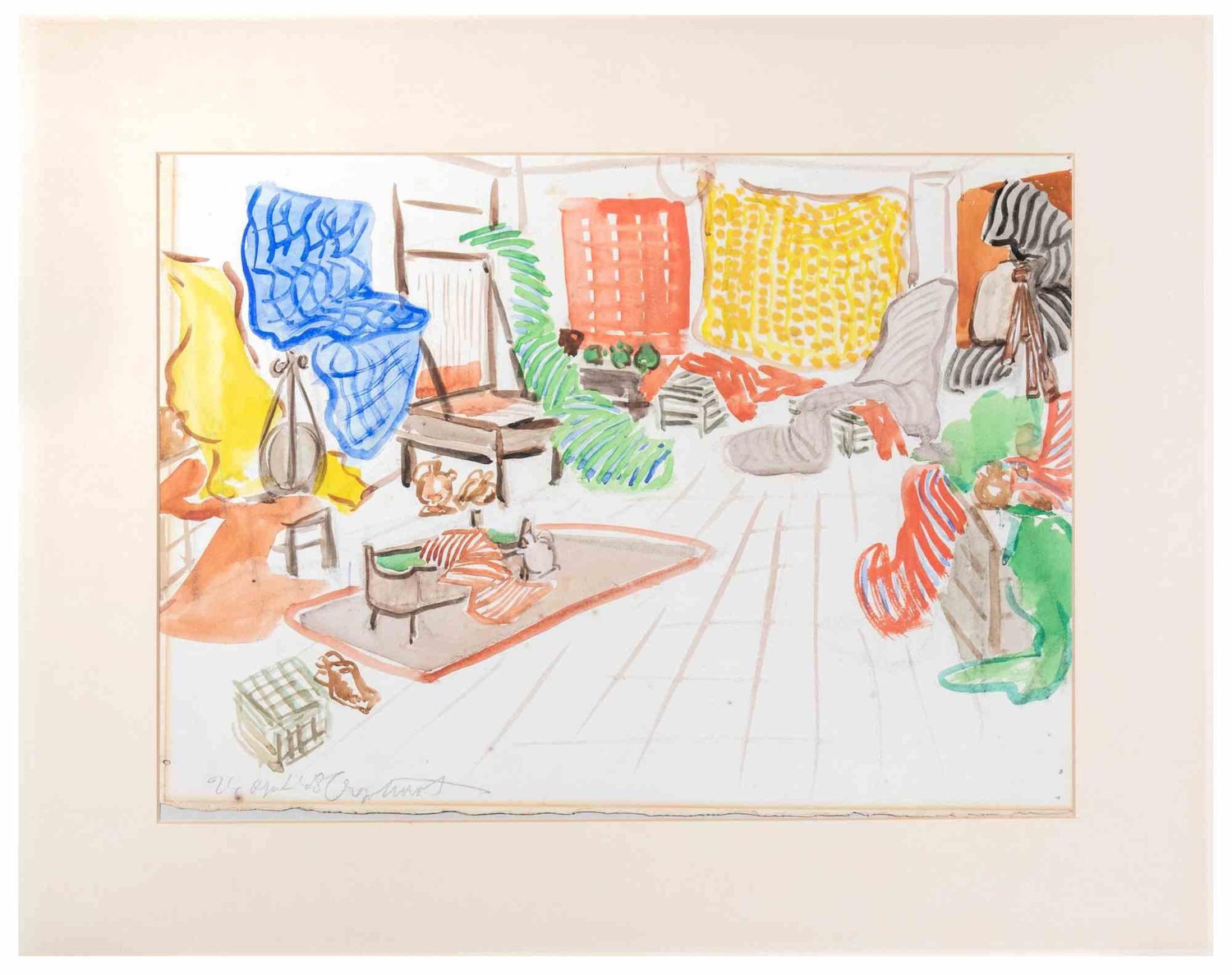 Unknown, My Room, Drawing, 1948 for sale at Pamono