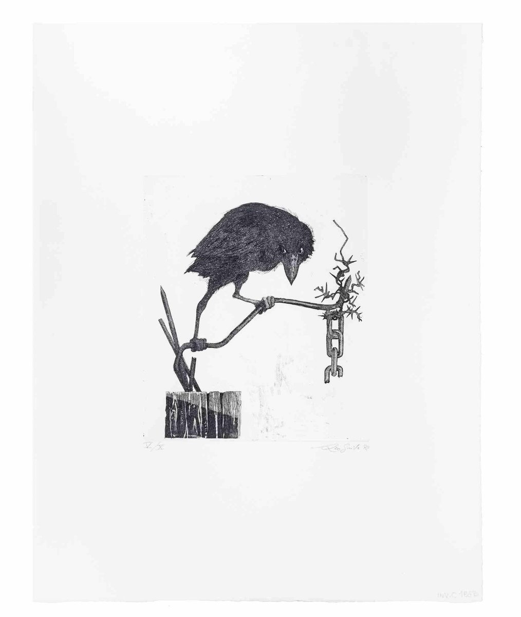 Leo Guida, Crow on the Branch, Etching, 1972 for sale at Pamono