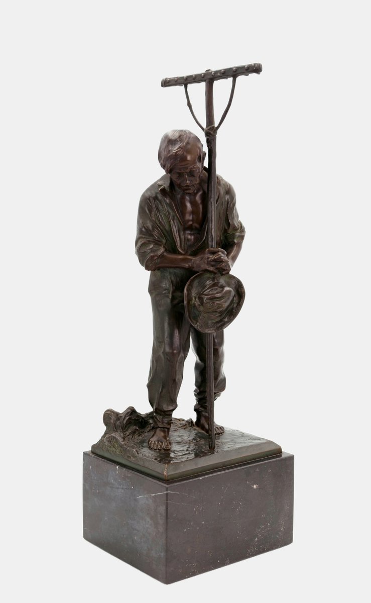 Paul Ludwig Kowalczewski, Field Worker with Rake, 1900, Bronze for sale ...