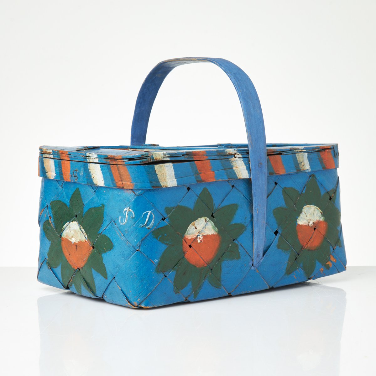 Antique Basket with Monogram, 1886 for sale at Pamono