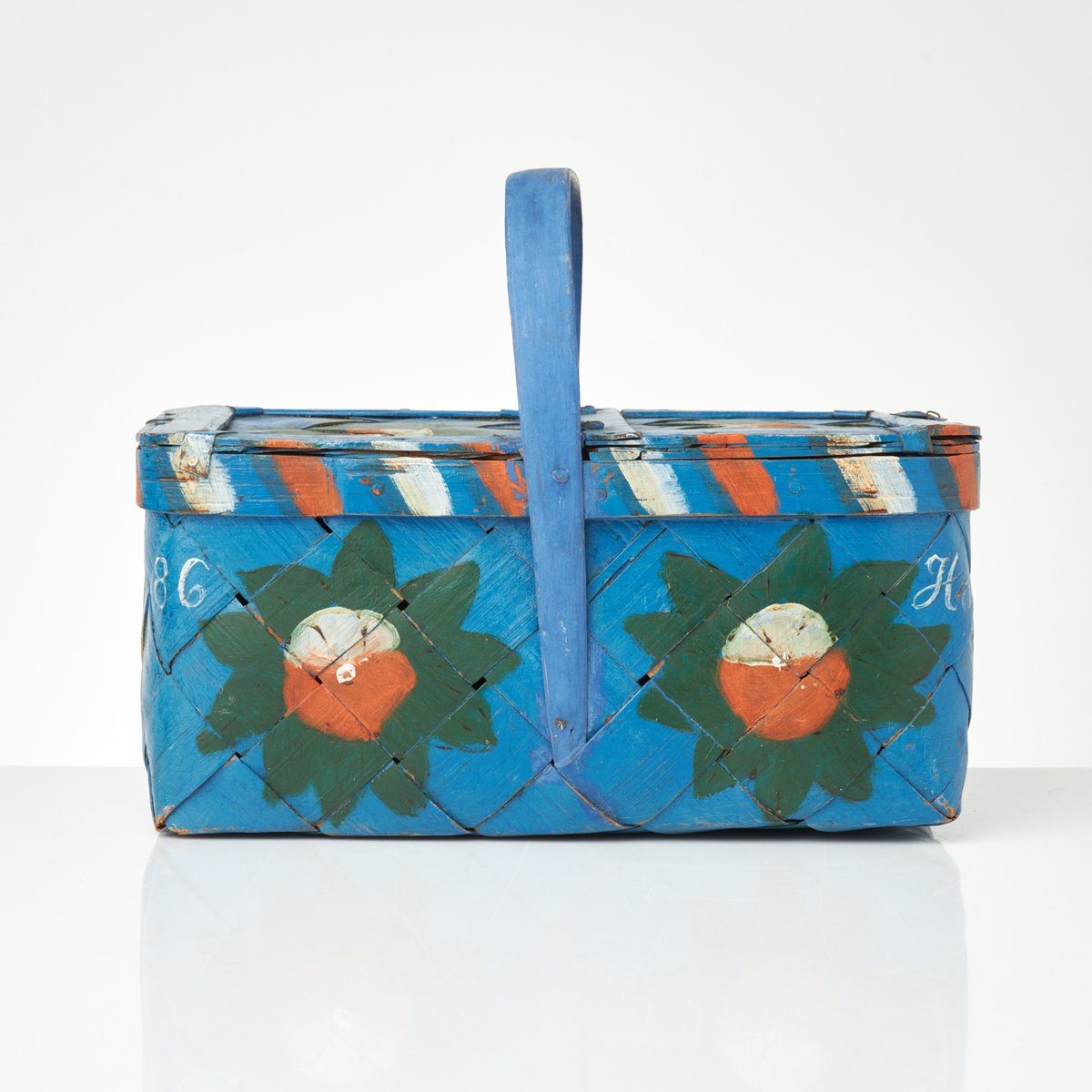 Antique Basket with Monogram, 1886 for sale at Pamono