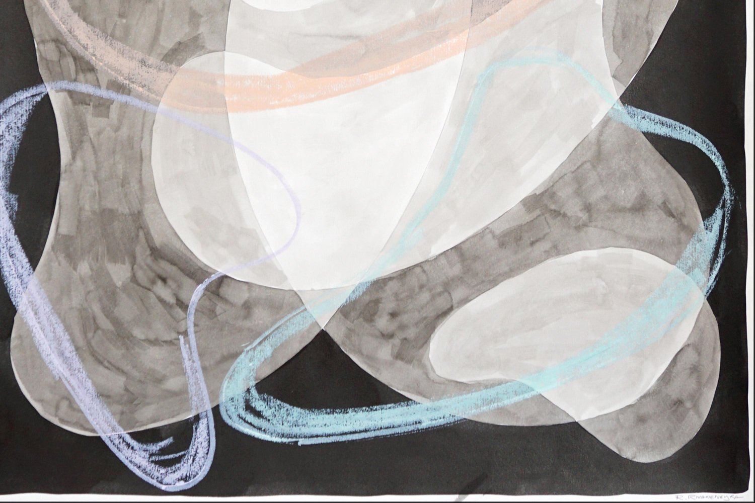 Ryan Rivadeneyra, Abstract Floating Overlapping Shapes, 2024, Acrylic ...