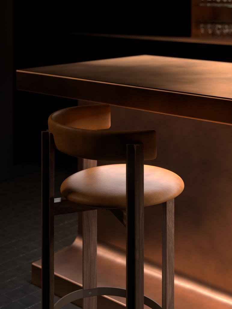 Walnut Principal Bar Chair by Bodil Kjaer for Karakter for sale at Pamono