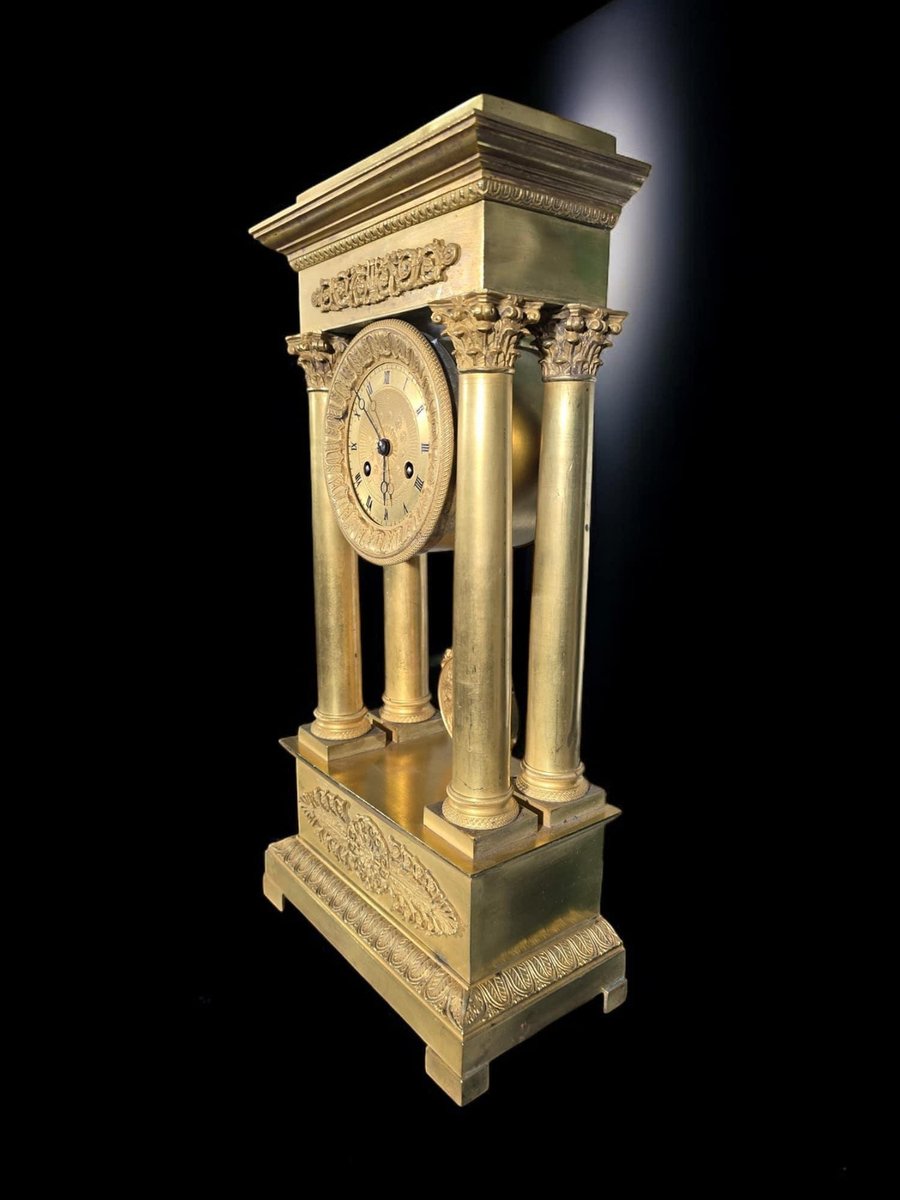 Large Empire and Gilded Bronze Mercury Gilt Clock Portico, 1890s for ...