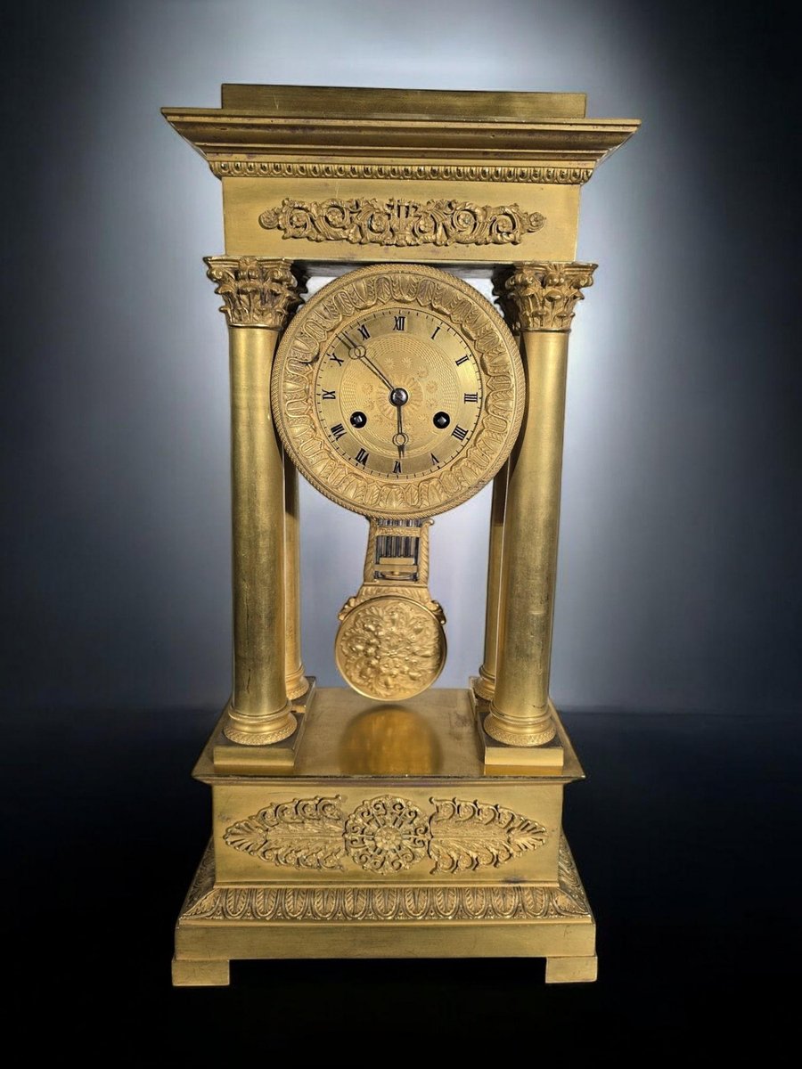 Large Empire and Gilded Bronze Mercury Gilt Clock Portico, 1890s for ...